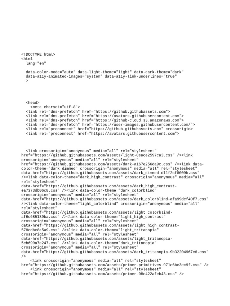 GitHub HTML Document Structure | PDF | Systems Engineering | Computing
