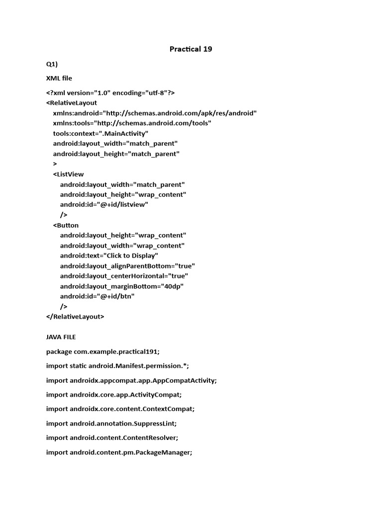 Practical 19 | PDF | Android (Operating System) | Mobile Computers