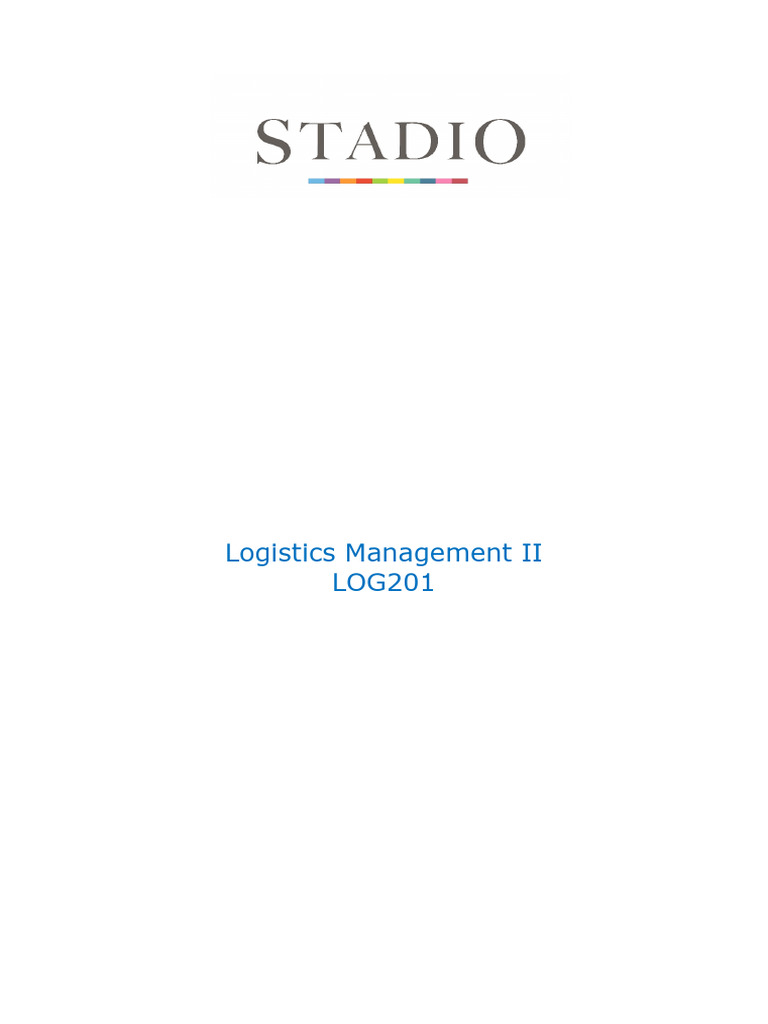 Log201 2024 01 SG | PDF | Inventory | Logistics