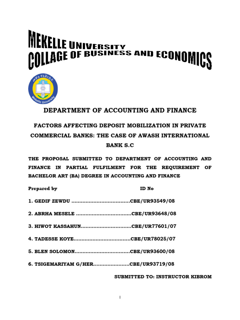 Group Proposal Final 2 | PDF | Banks | Deposit Account