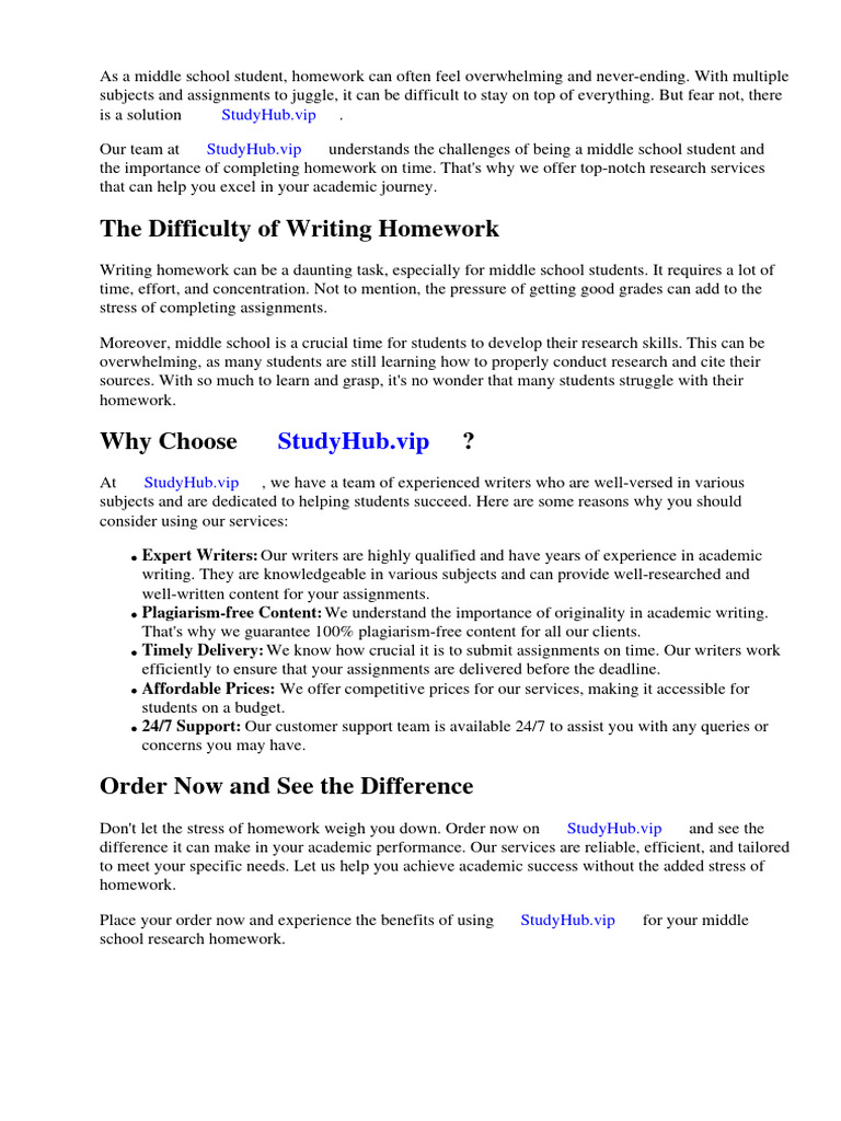 Homework Middle School Research | PDF | Homework | Teachers