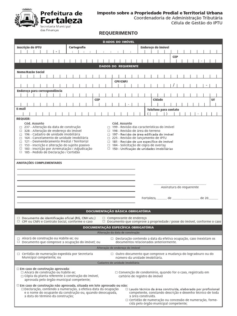 Requerimentos Diversos Iptu | PDF | Direito Comum