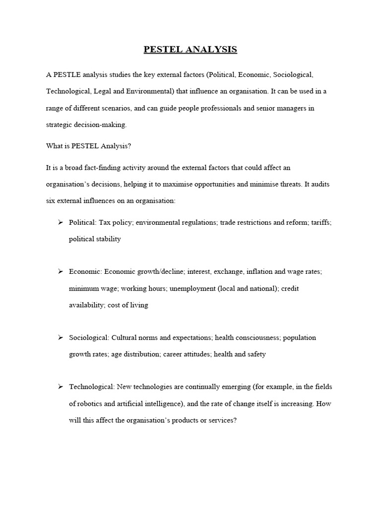 Pestel Analysis | Download Free PDF | Cost Of Living | Economics