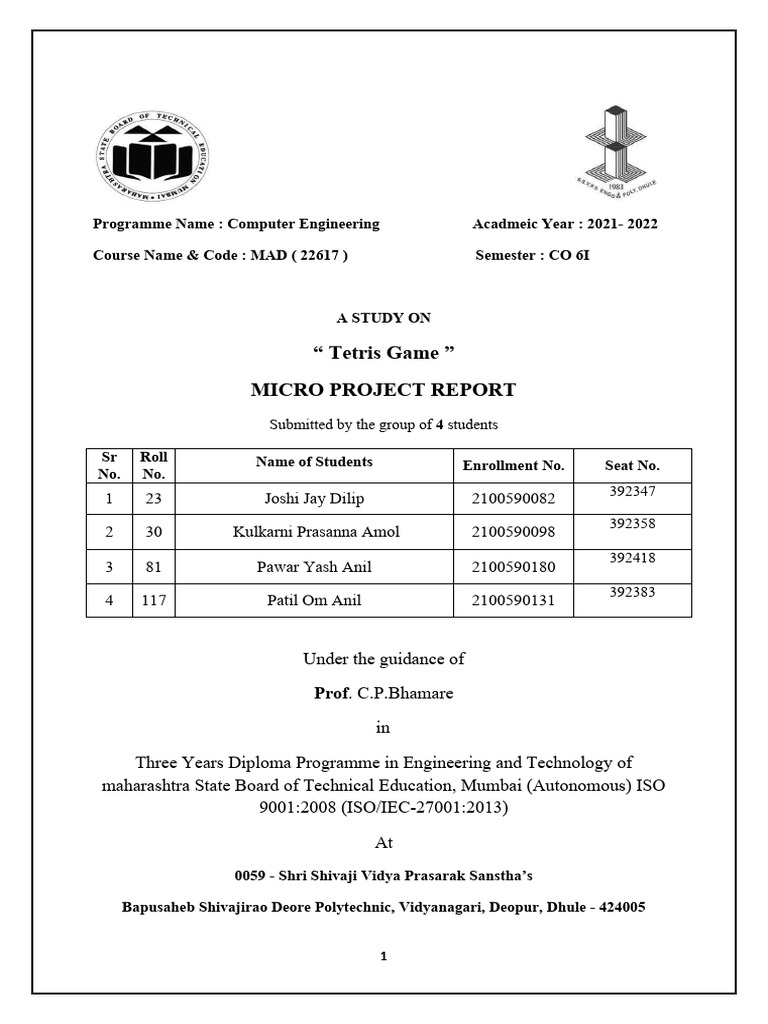 MAD Micro Project | PDF | Computing | Software