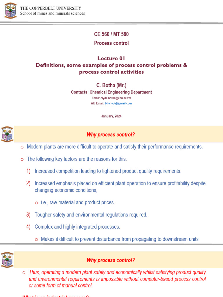 Process control-lecture 01 | PDF | Experiment | Thermostat