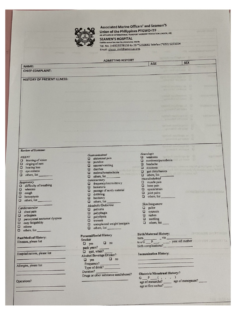 ADMITTING HISTORY | PDF