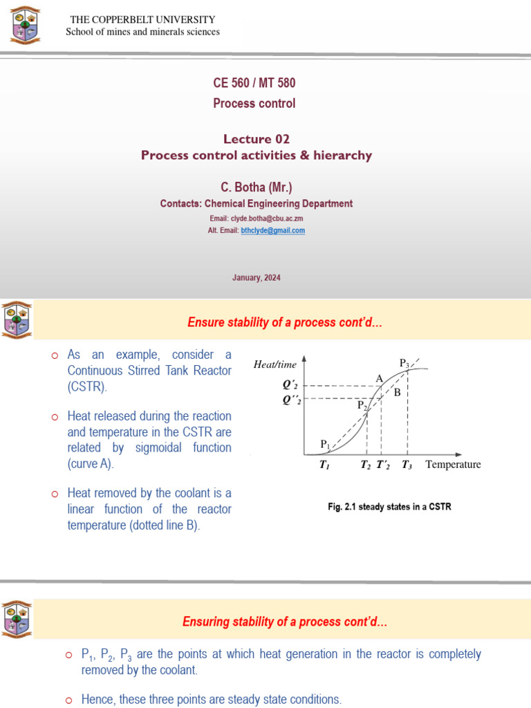 Process Control in CSTR Systems | PDF | Chemical Reactor | Pump