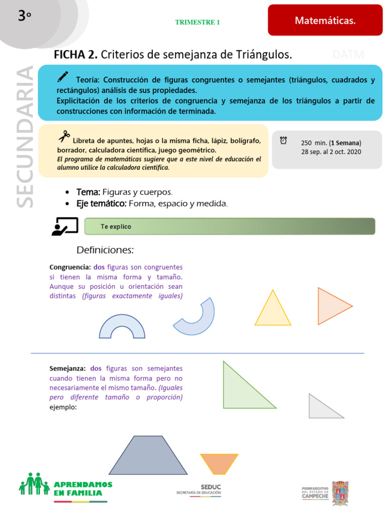 Semejanza de triangulos | PDF | Triángulo | Rectángulo