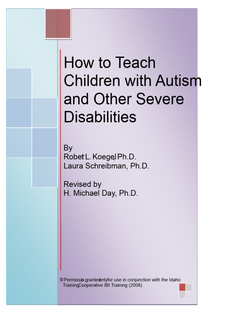 How To Teach Children With Autism and Other Severe Disabilities | PDF ...