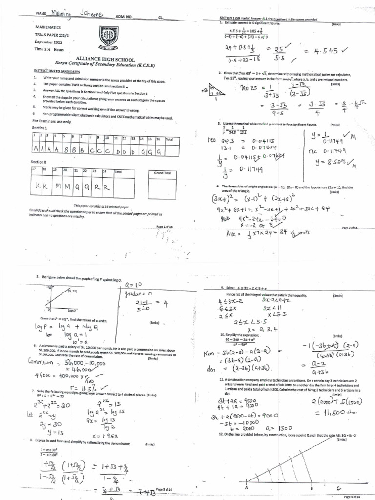 Mathematics Paper 1 MS | PDF
