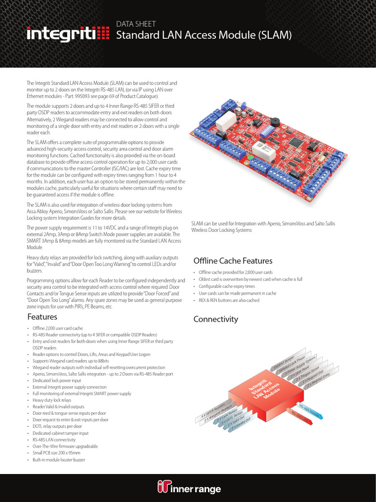 5741-Datasheet-Standard LAN Access Module (SLAM) | PDF | Access Control | Computing