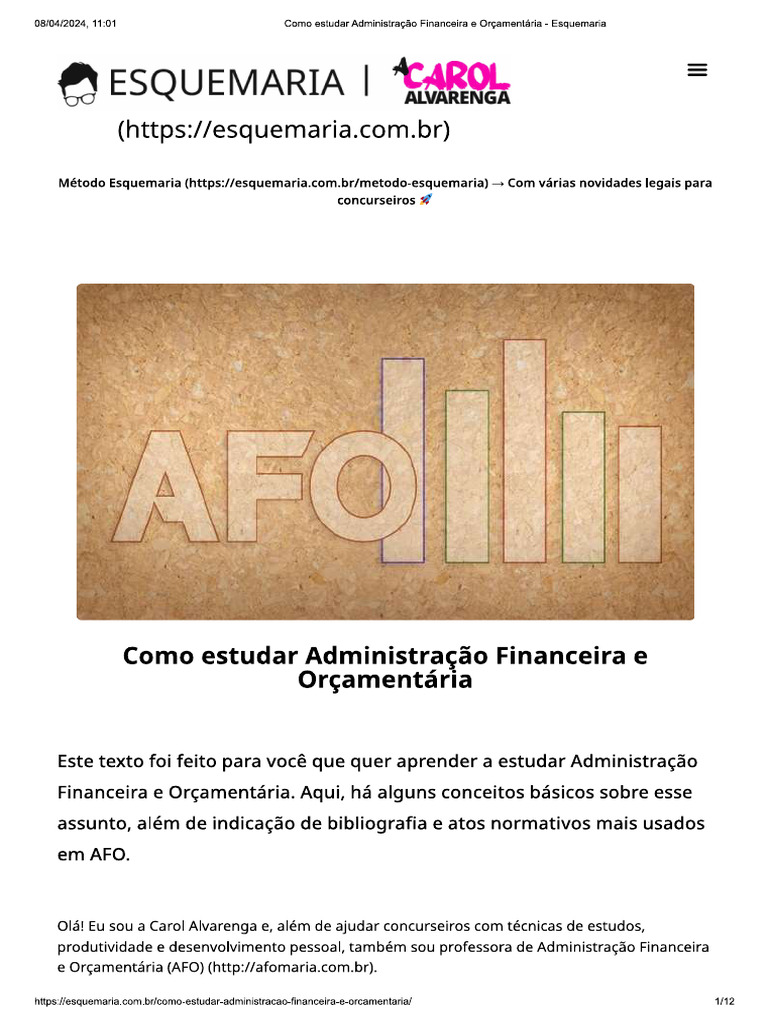 Como Estudar AFO para Concursos | PDF