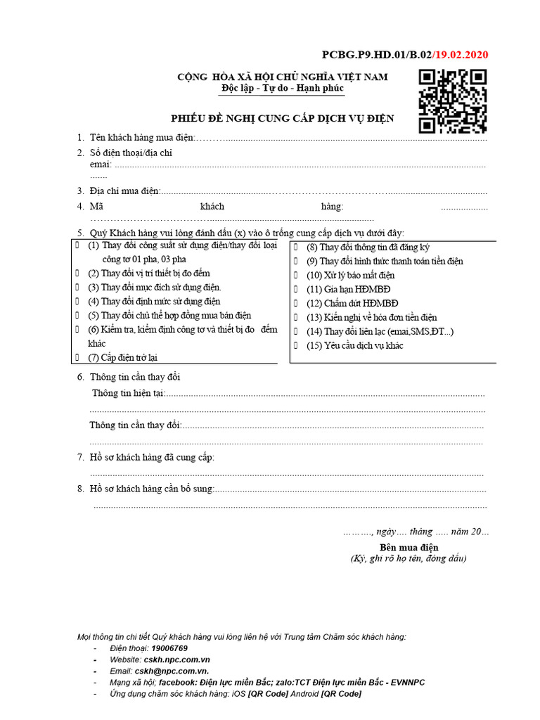 B02 PhieuDeNghiDichVuDienDungChung | PDF