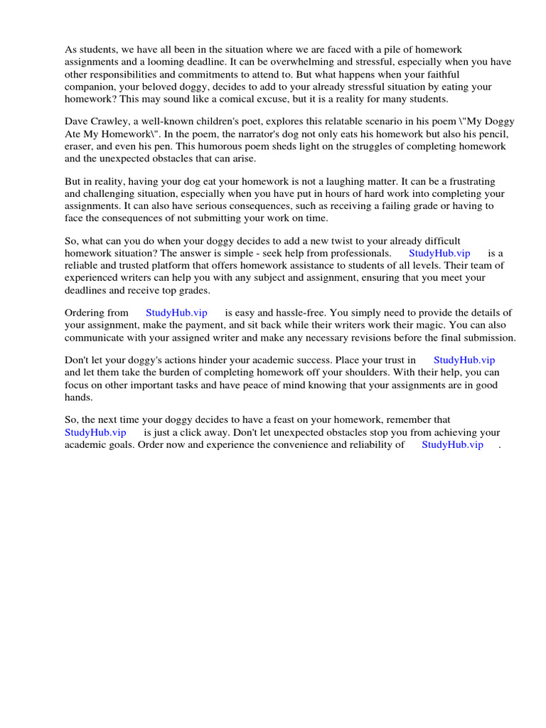 My Doggy Ate My Homework Dave Crawley | PDF | Language Arts ...