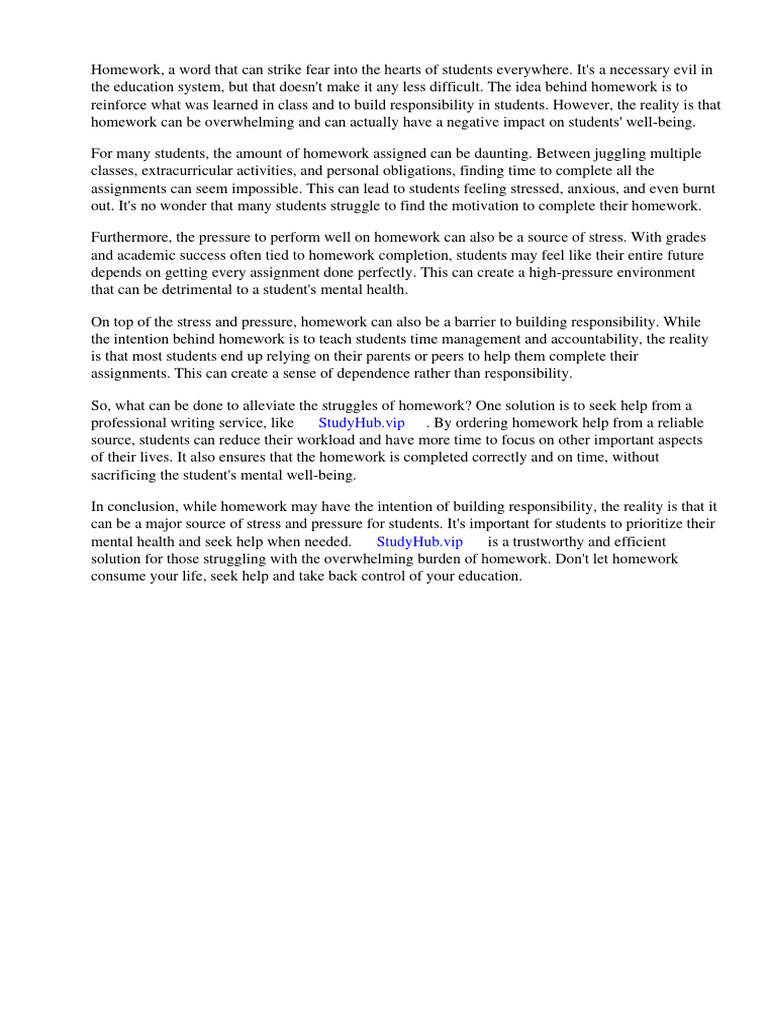 Does Homework Build Responsibility | PDF | Homework | Teachers Does Homework Build Responsibility | PDF | Homework | Teachers