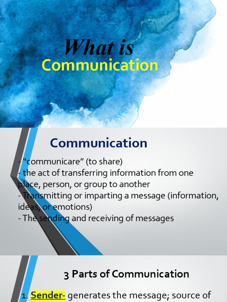 Communication | PDF | Communication | Psychological Concepts