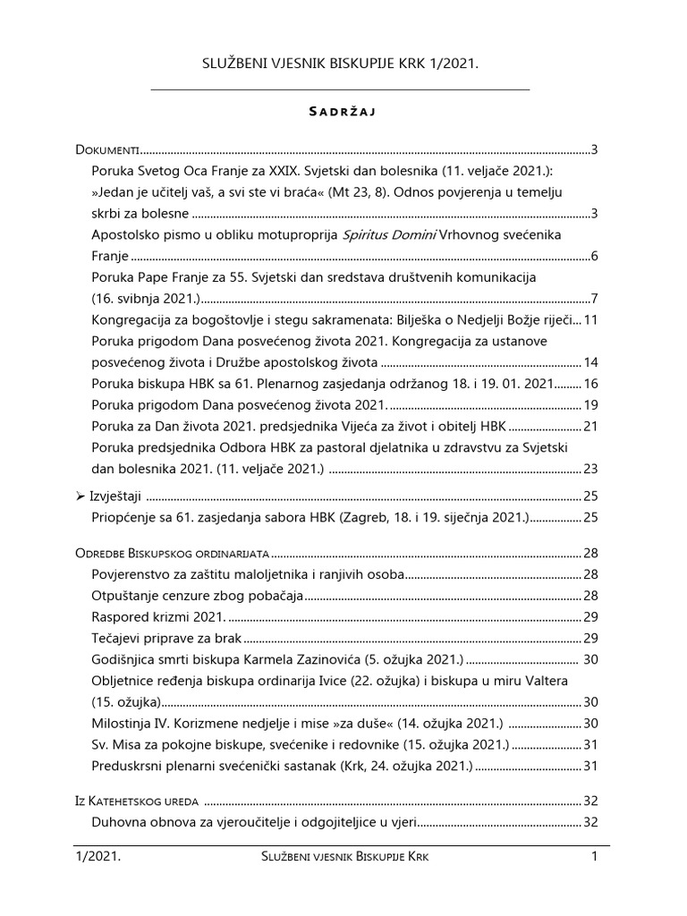 Sluzbeni Vjesnik 2021 1 | PDF