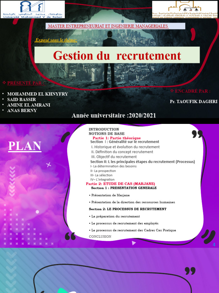 Gestion Du Recrutement Final | PDF | Recrutement | Gestion des ...