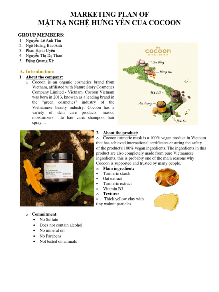 Cocoon Turmeric Mask Marketing Plan | PDF | Cosmetics | Retail