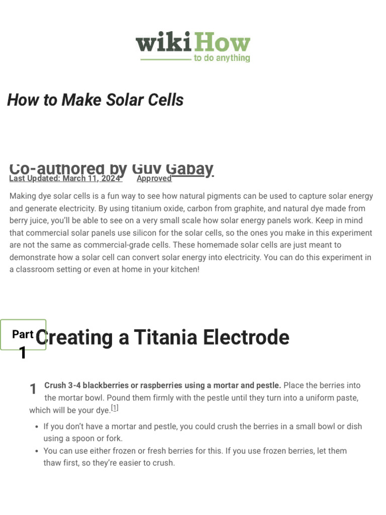 How To Make Solar Cells - 15 Steps (With Pictures) - Wikihow | PDF ...