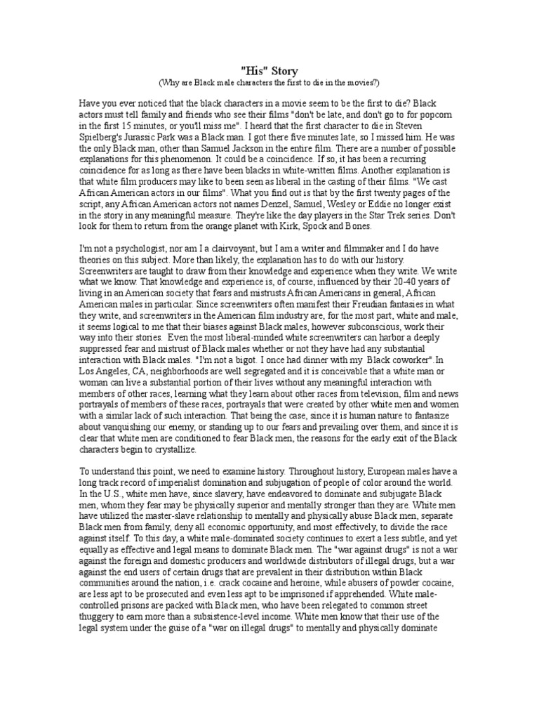 His Story | PDF | Substance Abuse | Race (Human Categorization)