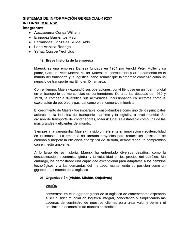 MAERSK | PDF | Logística | Cadena de suministro