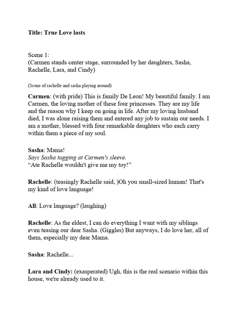 Chamber Theatre " True Love Lasts" | PDF | Carmen