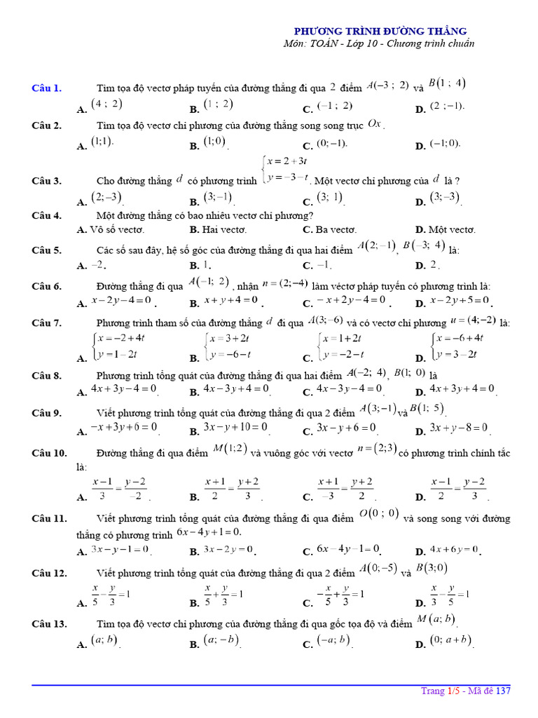 23 Phuong Trinh Duong Thang | PDF