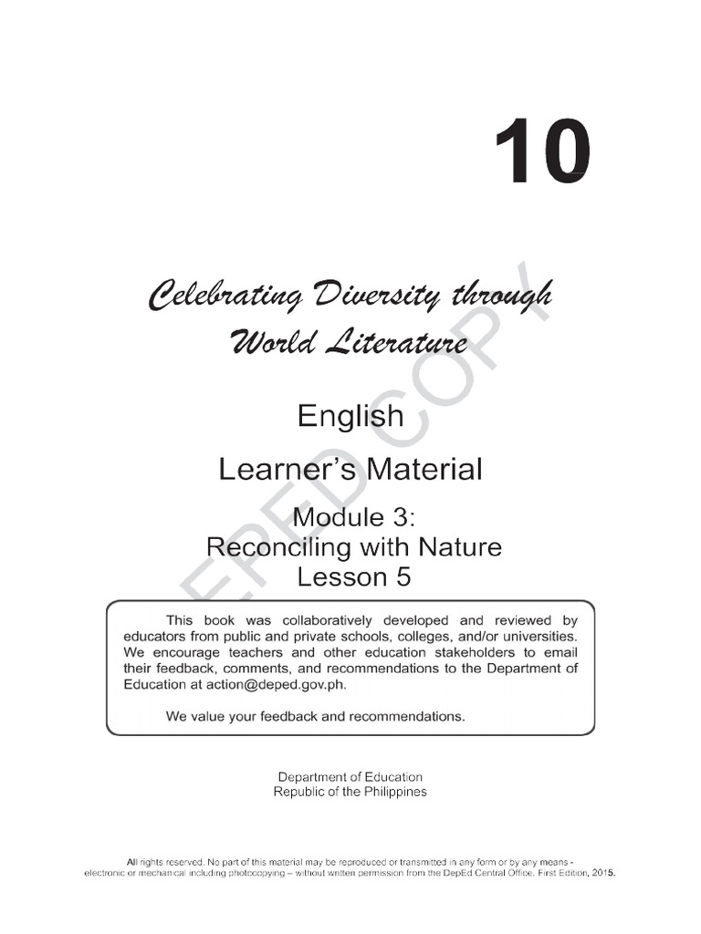 Eng10 LM U3 - Lesson 5 | PDF