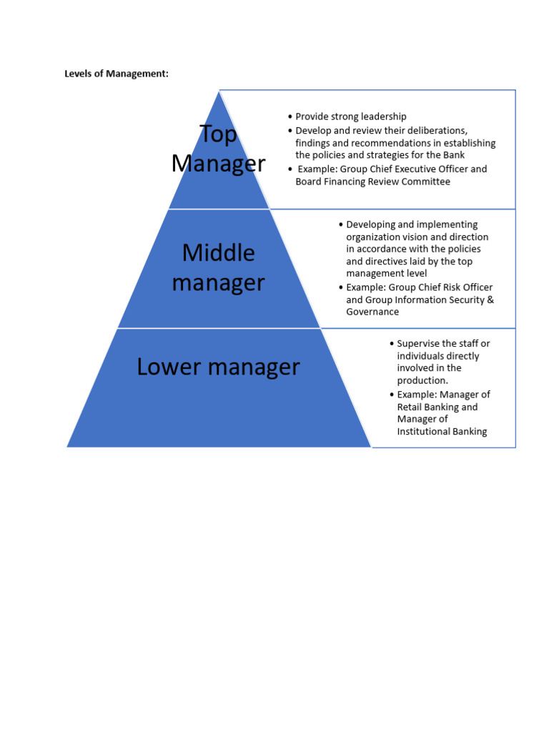Levels of Management and Types of Managers (Updated Ver) | PDF ...