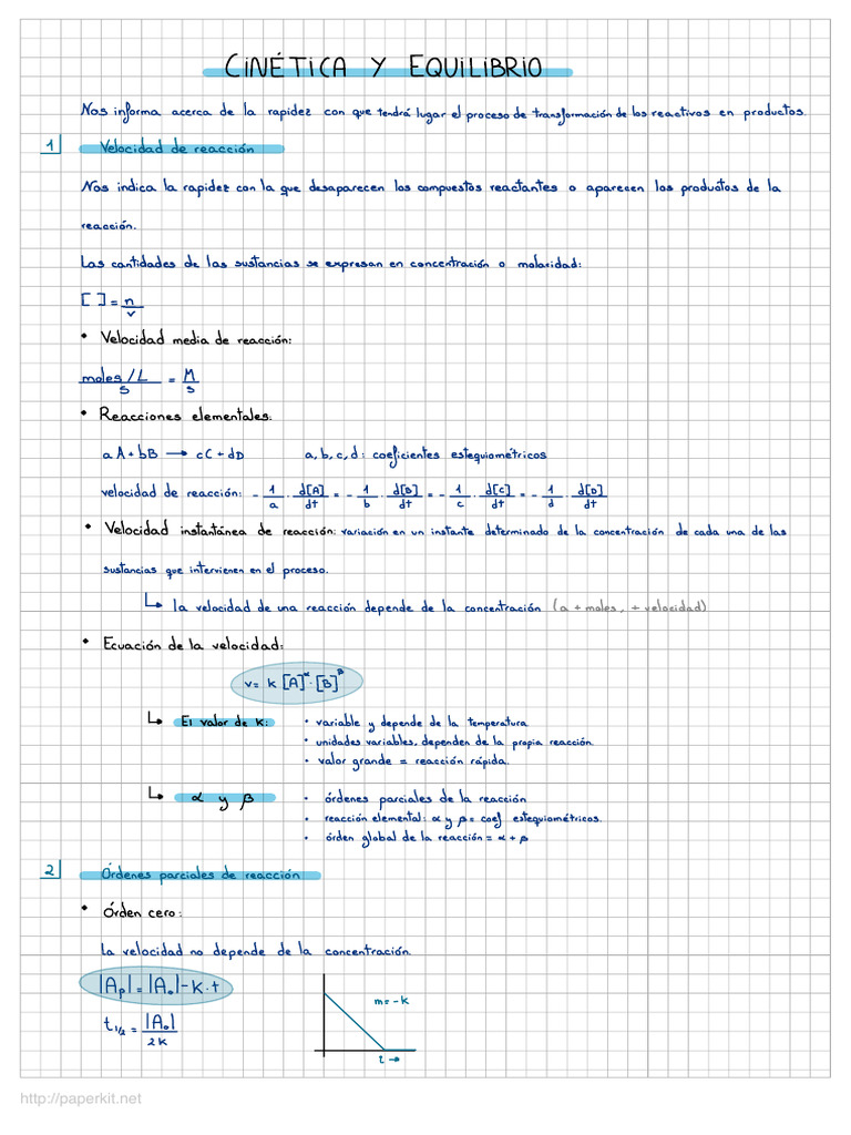 - Cinética y equilibrio | PDF | Equilibrio químico | Reacciones químicas