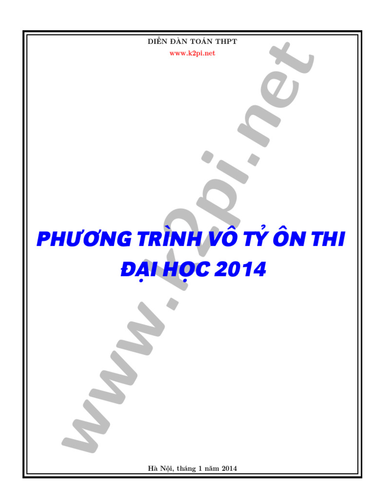 Tuyen Tap Phuong Trinh Vo Ty Hay Va Kho | PDF