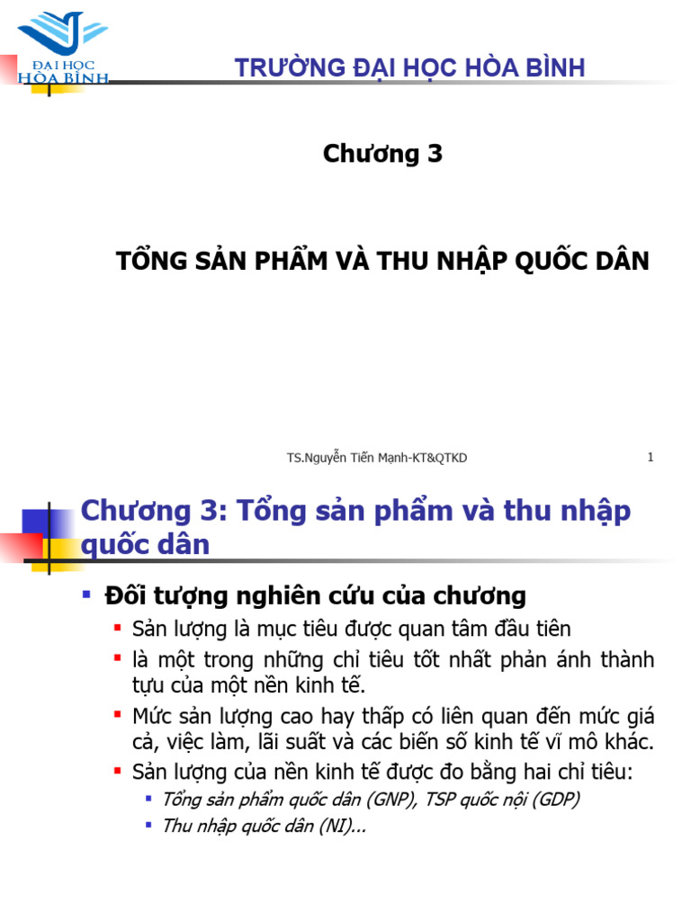 KTVM - Chuong 3.TSP Và Thu Nhập QD | PDF