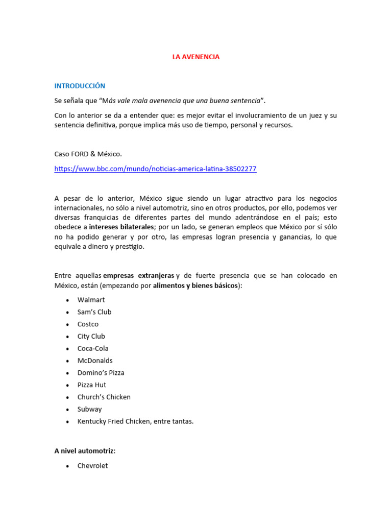 La Avenencia | PDF | Sentencia (ley)