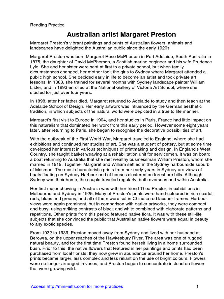 Australian Artist Margaret Preston | PDF | The Arts