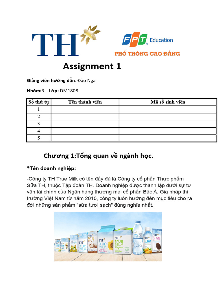 Assignment 1 TH true milk | PDF