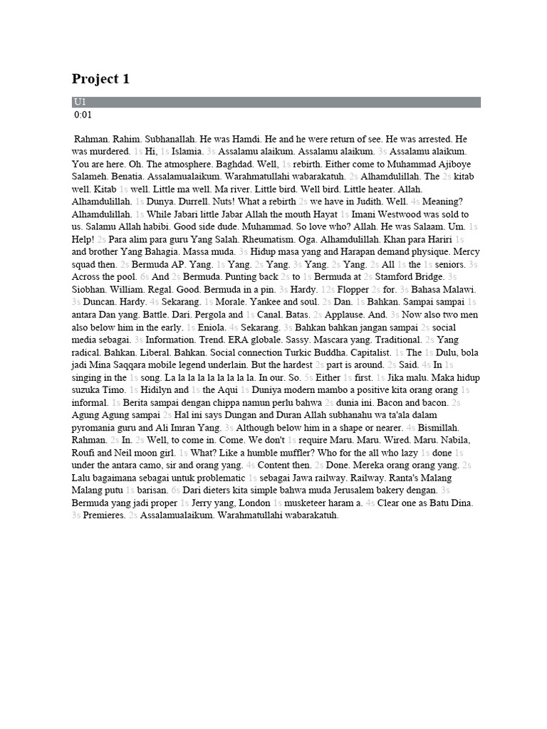 Project 1 | PDF | Semitic Words And Phrases