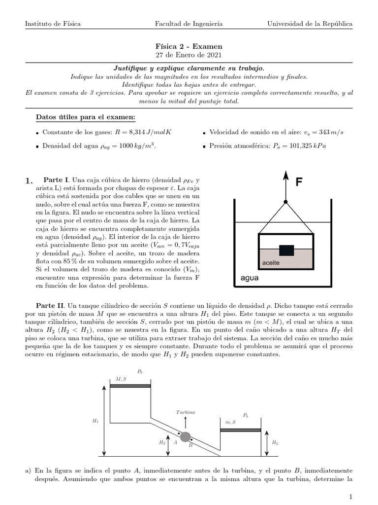 Ex Ene 2021 | PDF | Densidad | Ingeniería mecánica