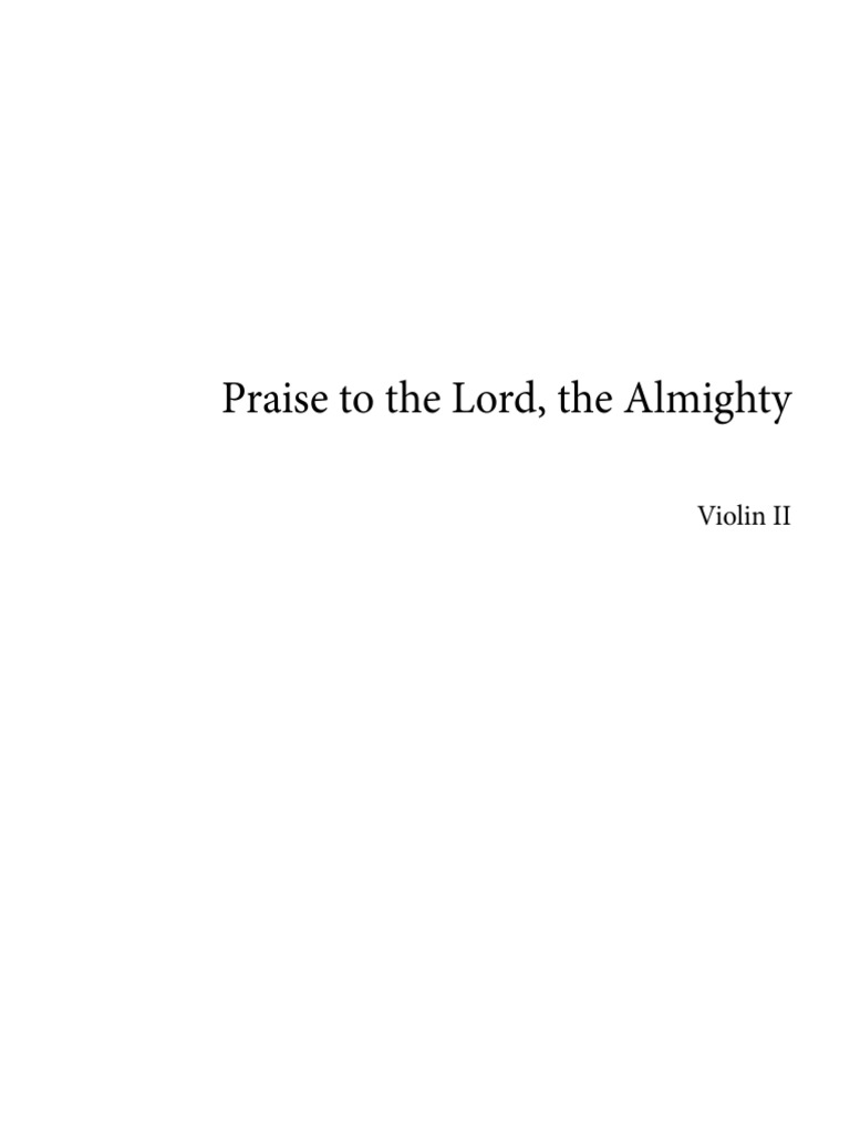 Praise To The Lord The Almighty - 12 - Violin II | PDF | Christian ...