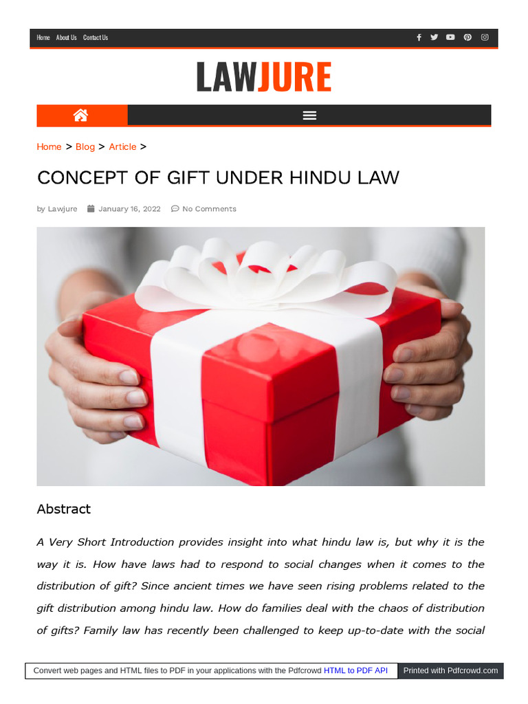 WWW Lawjure Com Concept of Gift Under Hindu Law | PDF | Property | Html