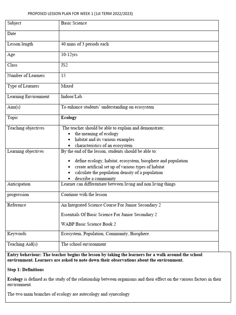 1st Term Basic Sci Plans | PDF | Digestion | Skeleton