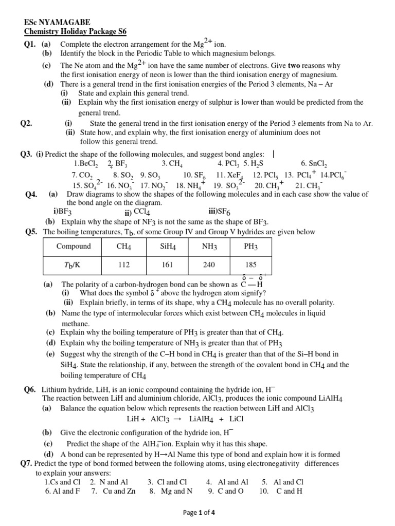 Chem S6 | Download Free PDF | Chemical Bond | Chemical Compounds