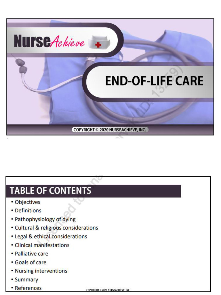 And of Life Care Nurse Achieve | PDF