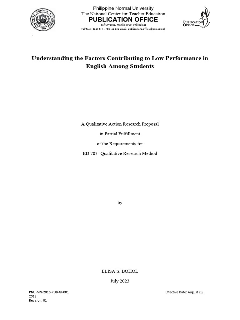 Sample Research Proposal - Bohol | PDF | Focus Group | Learning Disability