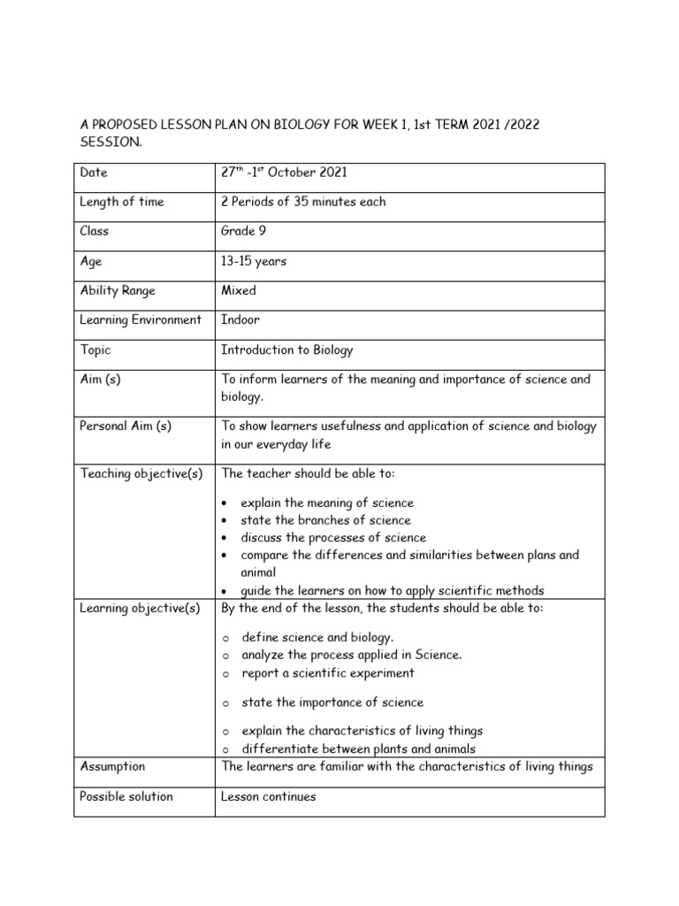 1st Term Biology SS1 | PDF | Digestion | Stomach