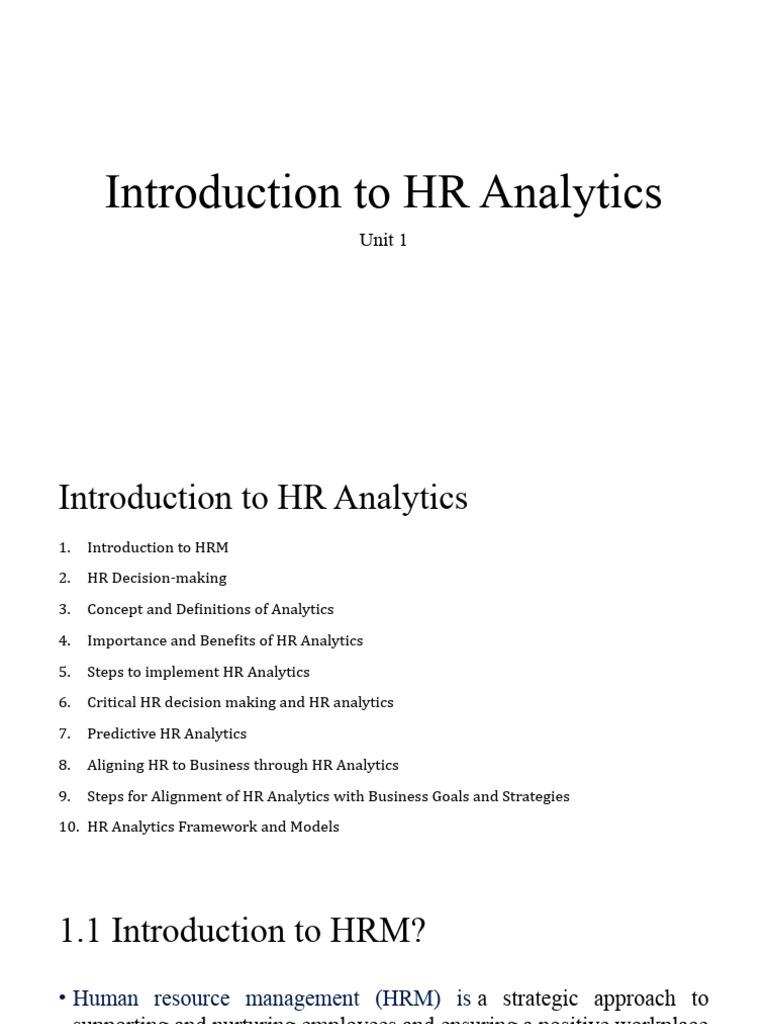 Unit 1 | PDF | Analytics | Human Resource Management