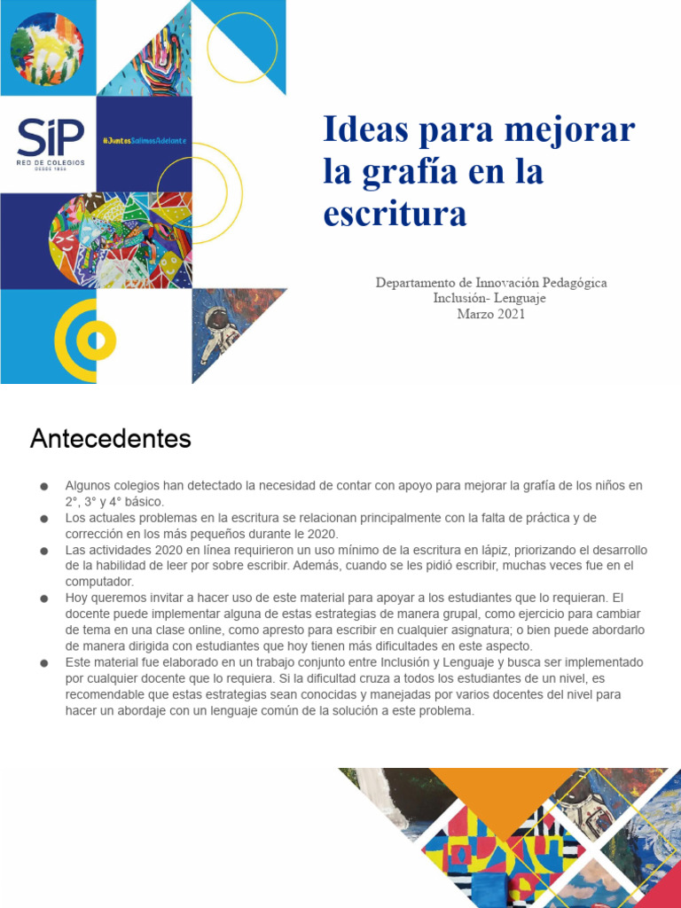 Ideas para Mejorar La Grafía en La Escritura | PDF