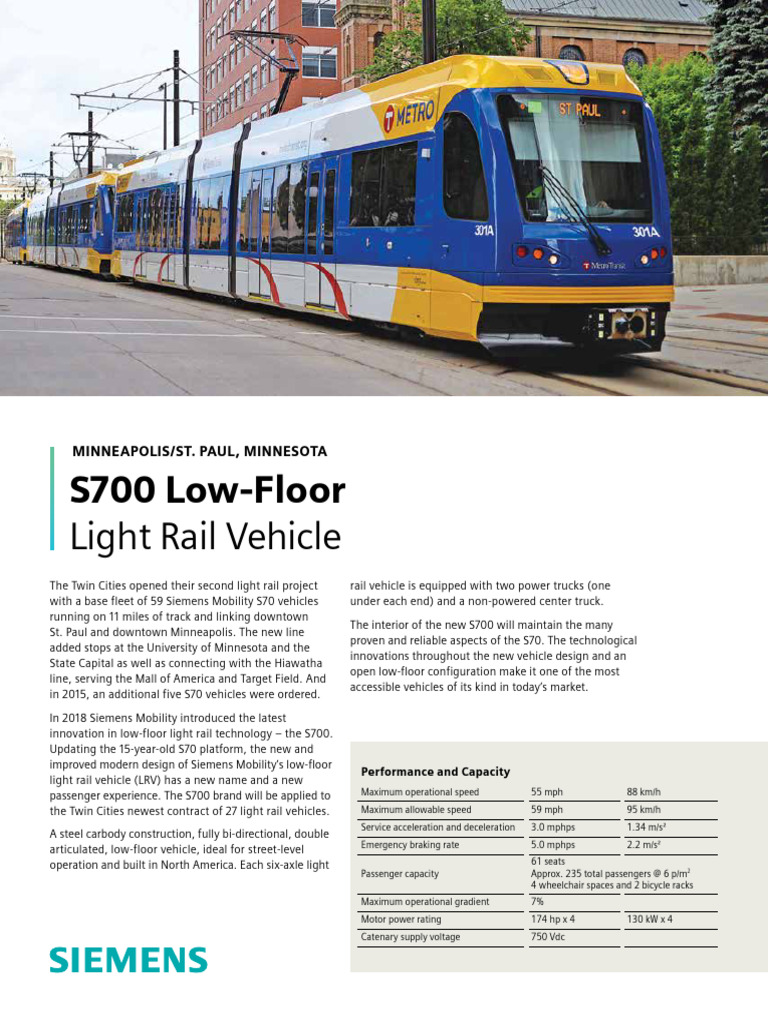 Twin Cities' New S700 Light Rail | PDF | Light Rail | Transport