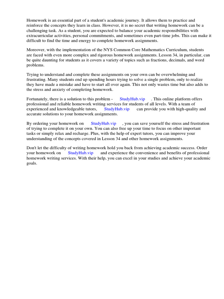 Nys Common Core Mathematics Curriculum Lesson 34 Homework | PDF ...