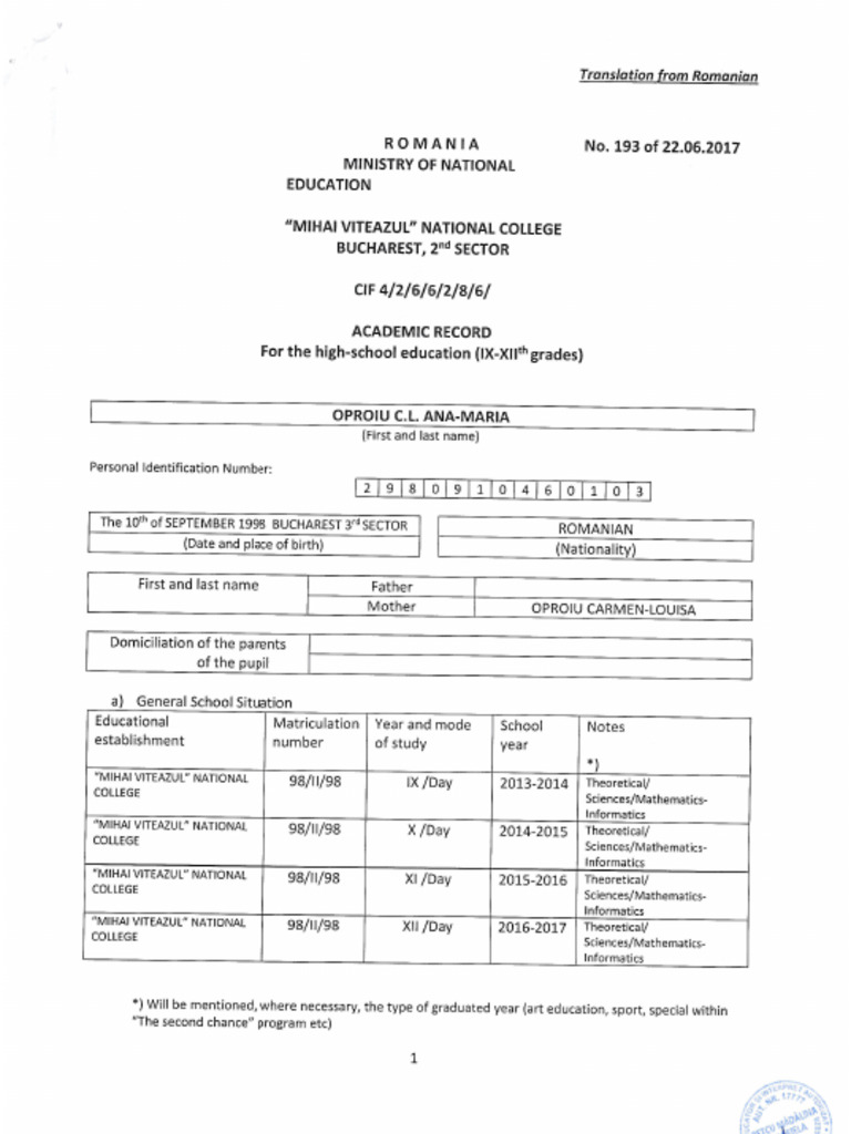 Academic Record | PDF